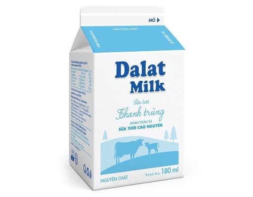 Sữa Thanh Trùng Dalatmilk Không Đường 180ml