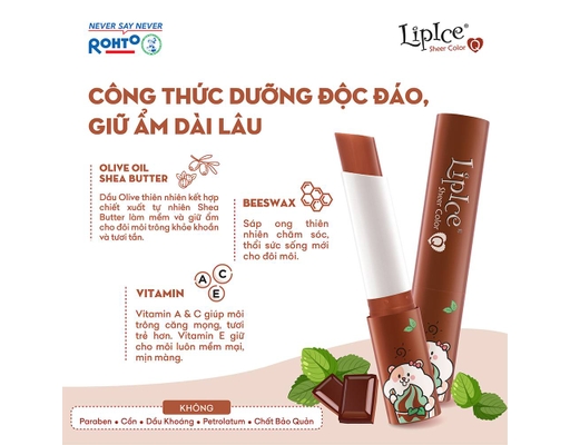 Son Dưỡng Có Màu Tự Nhiên Lipice Sheer Color Q Choco Mint Hương Socola ...