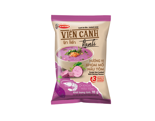 Viên Canh Ăn Liền Kanli Khoai Mỡ Tôm 50g