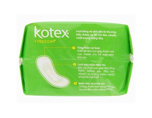 Băng Vệ Sinh Kotex Freedom Maxi Dày Không Cánh 8 Miếng