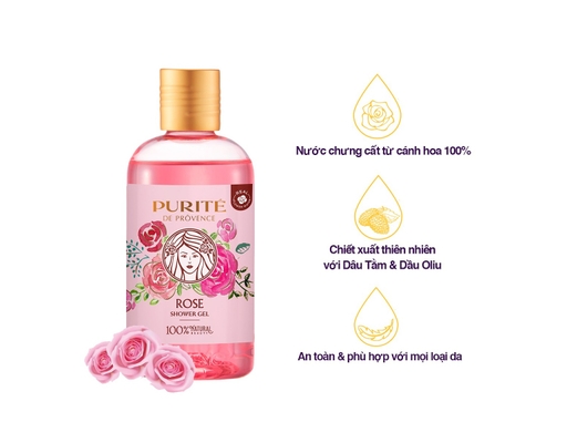 Sữa Tắm Purité Mềm Mịn Hương Hoa Hồng 250ml