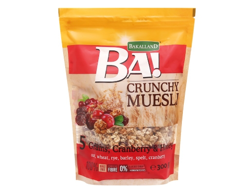 Ngũ Cốc Bakalland Muesli 5 Grains Cranberry & Honey 300g