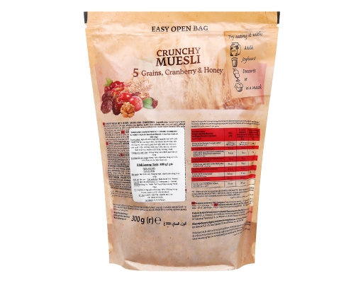 Ngũ Cốc Bakalland Muesli 5 Grains Cranberry & Honey 300g