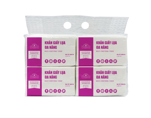 Lốc 4 Khăn Giấy Lụa Topvalu Đa Năng 150 Tờ 3 Lớp