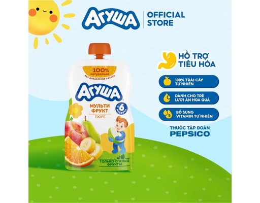 Trái Cây Nghiền Agusha Vị Táo Lê, Chuối, Đào Cam 90g