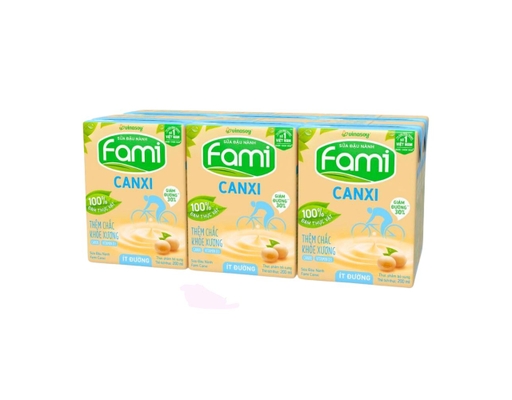 Lốc 6 Hộp Sữa Đậu Nành Fami Canxi Ít Đường 200ml