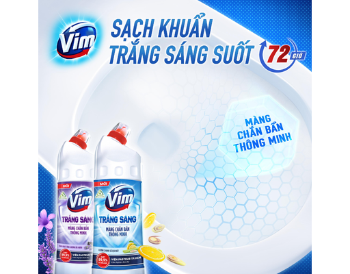 Nước Tẩy Bồn Cầu Vim Trắng Sáng Hương Chanh Sả 870ml