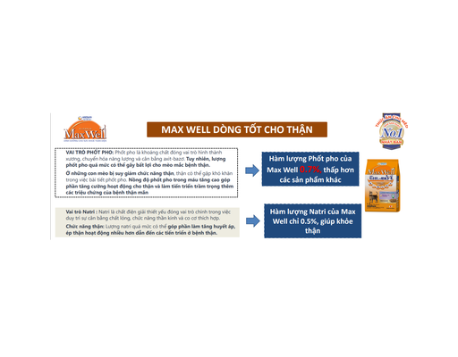 Thức Ăn Cho Mèo Maxwell Dạng Hạt Tốt Cho Thận Vị Cá 1.5kg