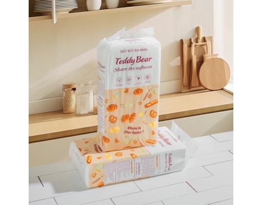 Khăn Giấy Teddy Bear Rút Đáy 4 Lớp 1280 Tờ