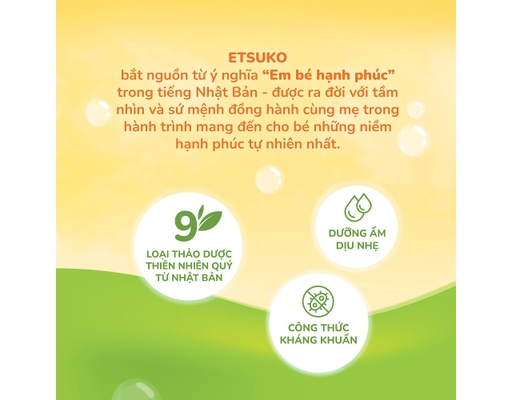 Sữa Tắm Gội Etsuko Dưỡng Ẩm Kháng Khuẩn Hương Momo Đào Nhật 400ml