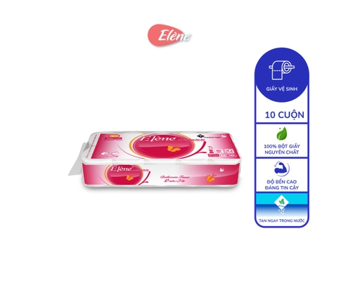 Giấy Vệ Sinh Hồng Có Lõi Elène 3 Lớp 10 Cuộn