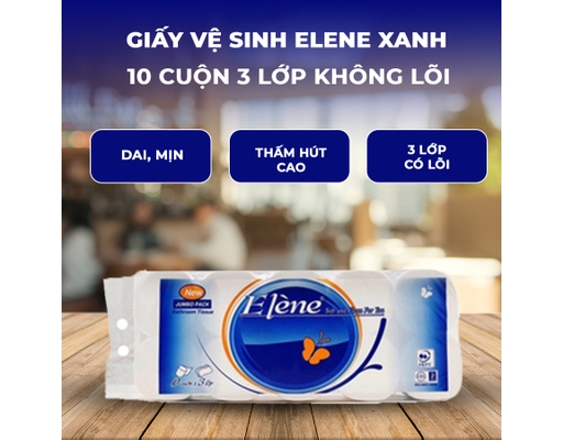 Giấy Vệ Sinh Xanh Elène 3 Lớp Không Lõi 10 Cuộn Giá tốt Tháng 12/2025