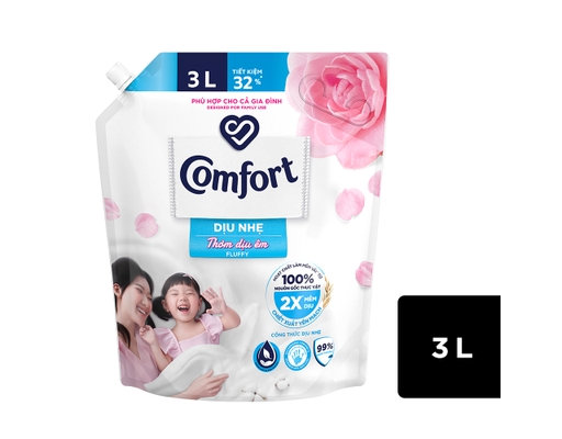 Nước Xả Vải Comfort Dịu Nhẹ Thơm Dịu Êm 3L