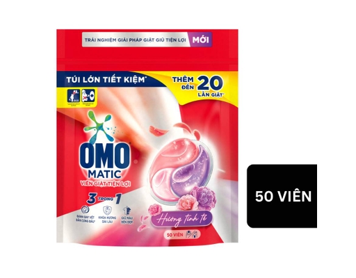 Viên Giặt 3in1 Omo Hương Tinh Tế Gói 50 Viên x 10.5g
