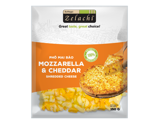 Phô Mai Mozzarella Và Cheddar Bottega Zelachi 150g