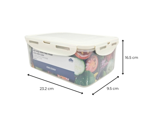 Hộp Nhựa Đựng Thực Phẩm HÓME CÓORDY Khóa Bốn Cạnh 2300ml
