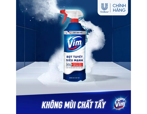 Bọt Tuyết Siêu Mạnh Tẩy Bồn Cầu và Nhà Vệ Sinh Vim 500ml