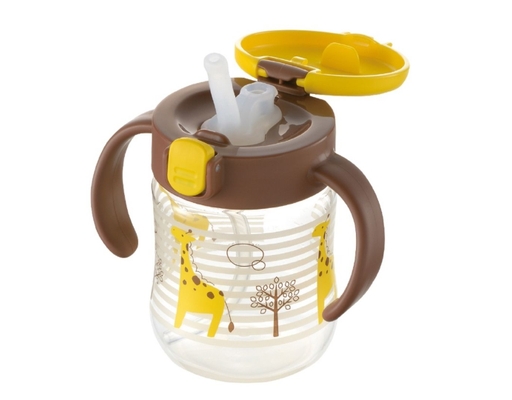 Bình Nước Kèm Ống Hút Richell TLI 200ml Màu Vàng