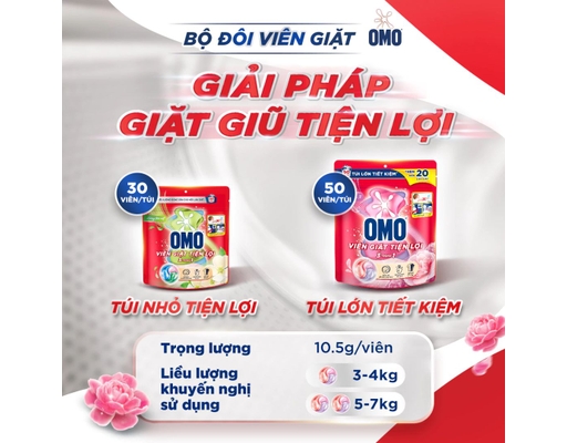 Túi 30 Viên Giặt Omo 3 Trong 1 Hương Tươi Mát Giá Tốt Tháng 10/2025