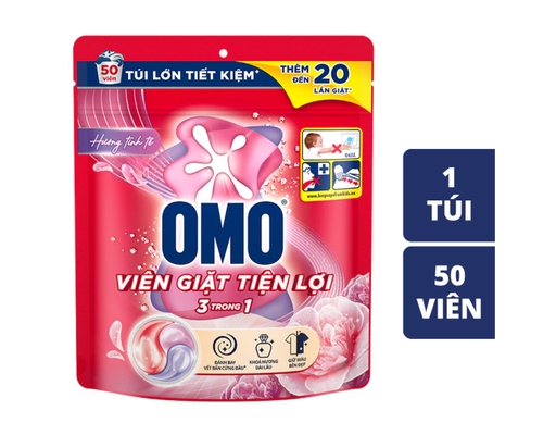 Viên Giặt 3in1 Omo Hương Tinh Tế Gói 50 Viên x 10.5g