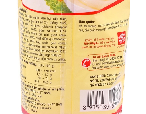 Sốt Mayonnaise Aji-Mayo Ajinomoto 430g
