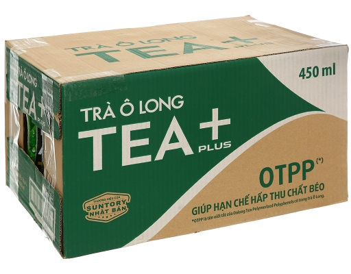 Thùng 24 Chai Trà Olong Tea Plus 450ml x 24 Chai