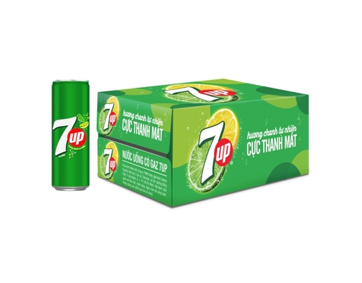 Thùng 24 Lon Nước Giải Khát 7Up 320/330ml x 24 Lon