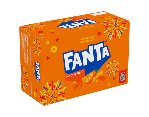 Thùng 24 Lon Nước Giải Khát Fanta Vị Cam 320ml x 24 Lon