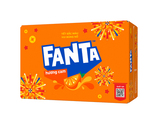 Thùng 24 Lon Nước Giải Khát Fanta Vị Cam 320ml x 24 Lon