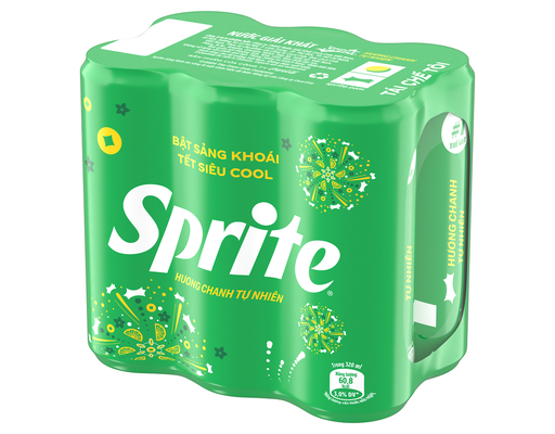 Lốc 6 Lon Nước Ngọt Sprite 320ml x 6 Lon