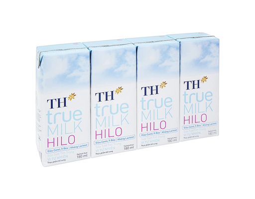 Lốc 4 hộp sữa tươi tiệt trùng TH true Milk Hilo vị tự nhiên 180ml