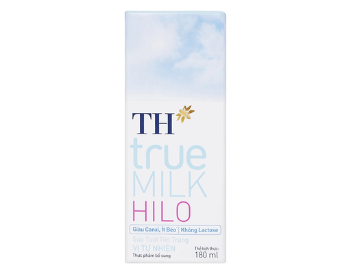 Lốc 4 hộp sữa tươi tiệt trùng TH true Milk Hilo vị tự nhiên 180ml
