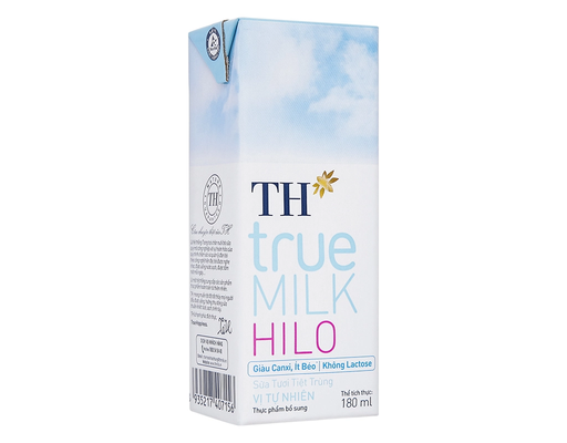 Lốc 4 hộp sữa tươi tiệt trùng TH true Milk Hilo vị tự nhiên 180ml