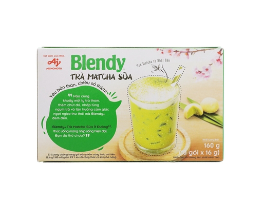 Trà Sữa hòa tan Blendy Matcha ít đường 160g (16g x 10 gói)