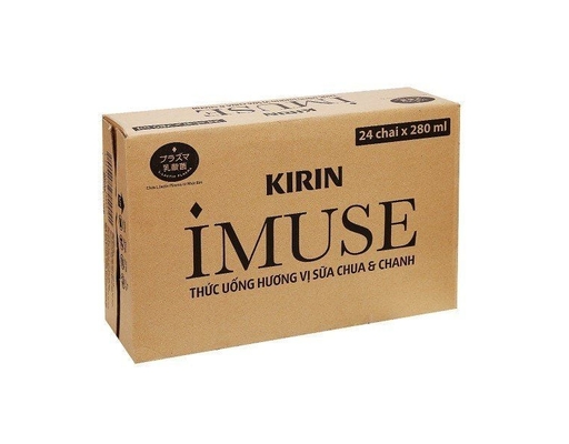 Thùng 24 Thức Uống Imuse Sữa Chua & Chanh KirinChai 280ml x 24 Chai