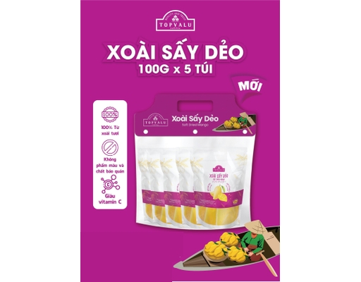 Xoài Sấy Dẻo Topvalu 100g X 5 Túi
