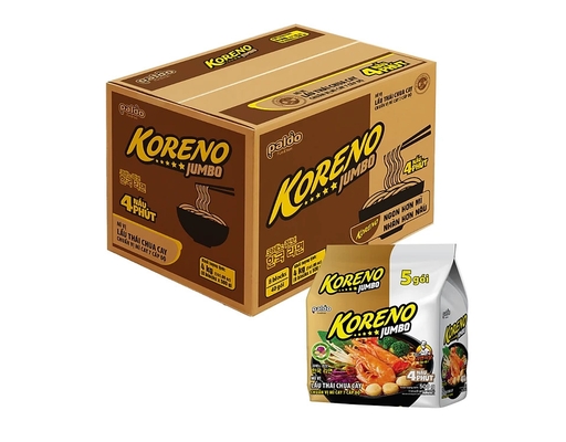 Thùng 8 lốc 5 gói mì Koreno Jumbo vị chua cay gói 100g | AEONESHOP