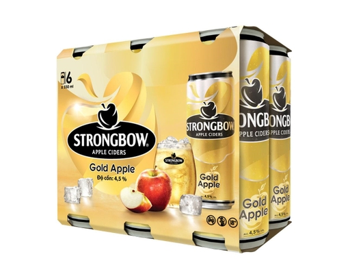 Lốc 6 Lon Nước Táo Lm Strongbow Gold Apple 330Ml