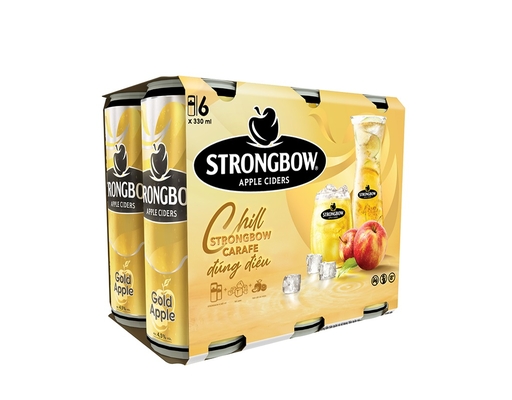 Lốc 6 Lon Nước Táo Lm Strongbow Gold Apple 330Ml