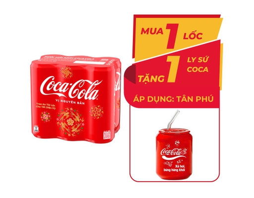 Lốc 6 lon nước ngọt Coca Cola lon 320ml giá tốt - AEONESHOP