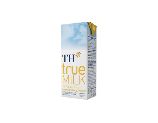 Lốc 4 Hộp Sữa Tươi Tiệt Trùng TH True Milk Hương Chuối 180ml