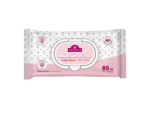 Khăn Ướt Trẻ Em Topvalu Có Hương 80 Tờ
