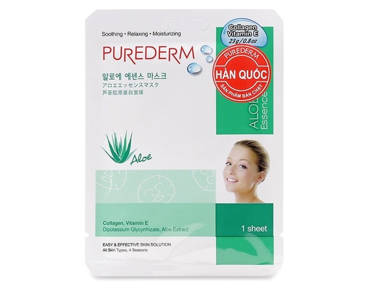 Mặt Nạ Giấy Purederm Chiết Xuất Nha Đam Aloe Essence 23g