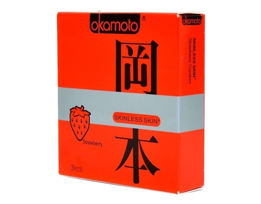 Bao Cao Su Okamoto Skinless Skin Strawberry 10`S 10 Cái