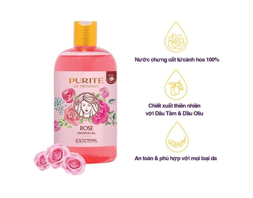 Sữa Tắm Purité By Prôvence Mềm Mịn Hương Hoa Hồng 500ml