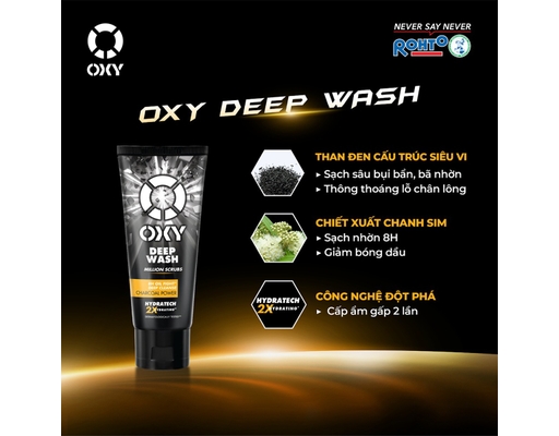 Kem Rửa Mặt Oxy Có Hạt Tác Động Sâu Deep Wash Scrub Formula 100g