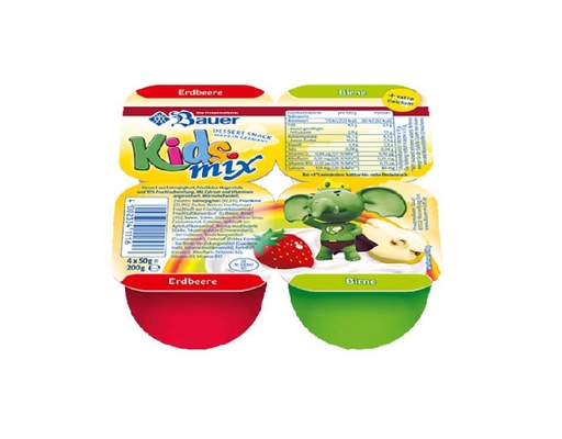 Phô Mai Hoa Quả Kids Mix Vị Dâu Lê Bauer 4 x 50g