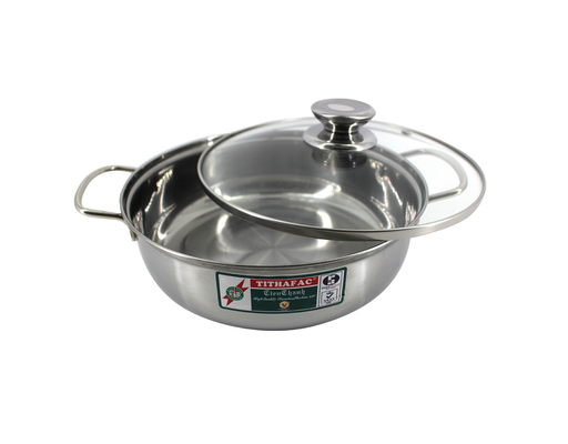 Nồi Lẩu Inox430 Nắp Kính Tithafac 24cm